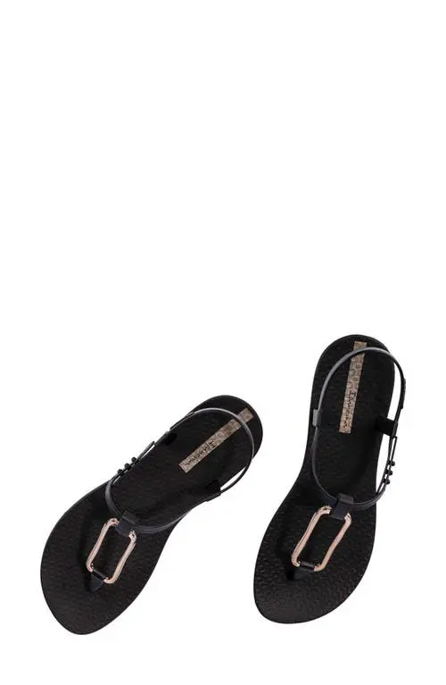 Ipanema Clas Modern Water-resistant Ankle Strap Sandal - Black/gold
