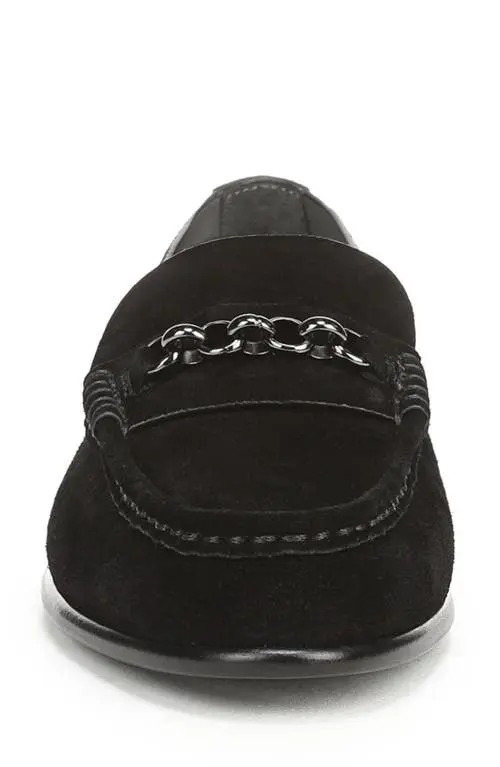 Franco Sarto Maris Suede Chain Loafer - Black