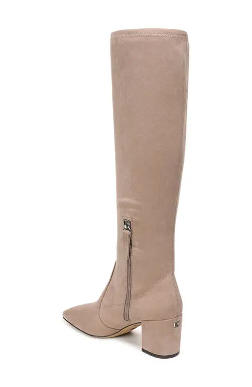 Franco Sarto Knee High Stretch Knit Boots - Beige