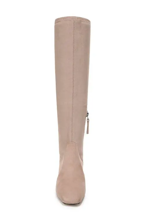 Franco Sarto Knee High Stretch Knit Boots - Beige