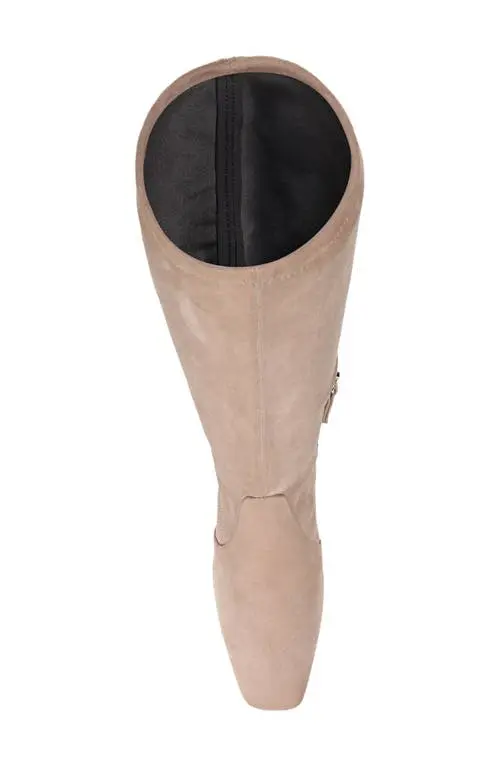 Franco Sarto Knee High Stretch Knit Boots - Beige