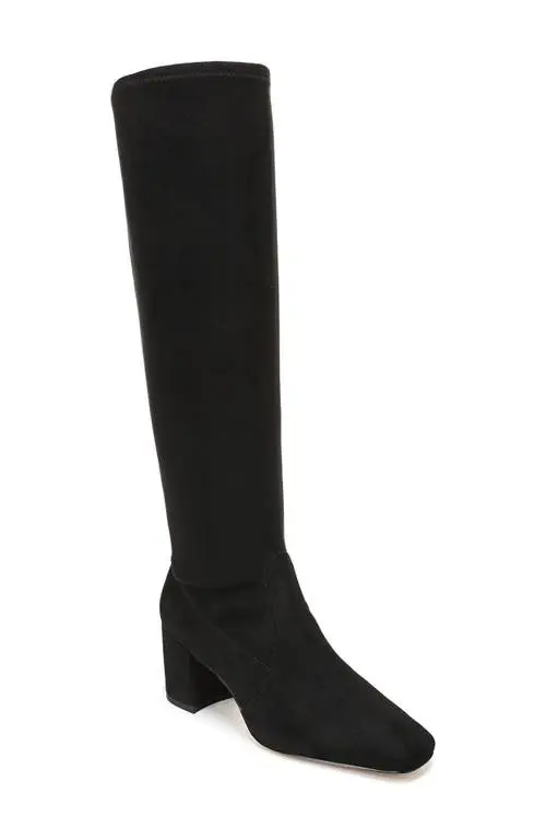 Franco Sarto Knee High Stretch Knit Boots - Black