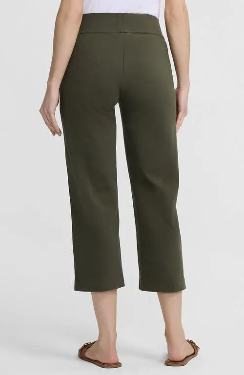 LANDS' END Starfish Mid Rise Pull-on Crop Pants - Forest Moss