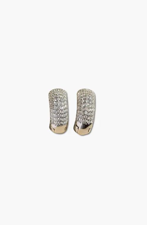 NICKEL & SUEDE Pavé Dome Huggies