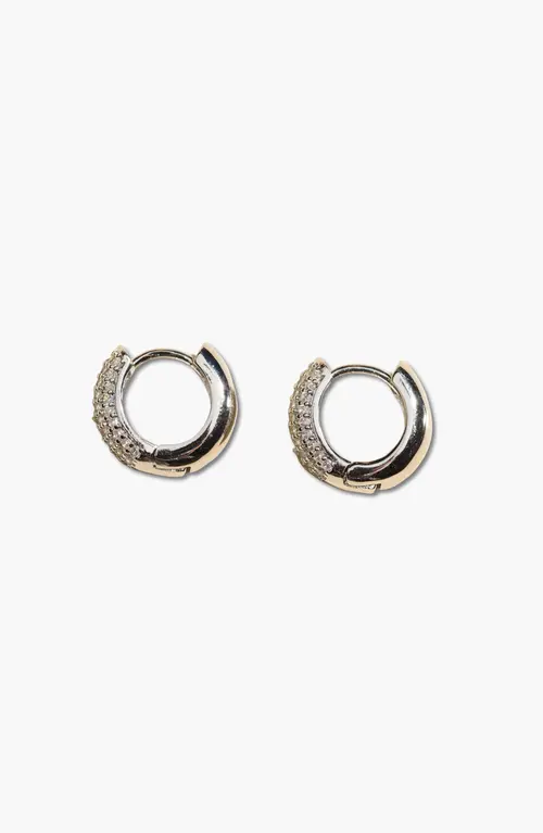 NICKEL & SUEDE Pavé Dome Huggies