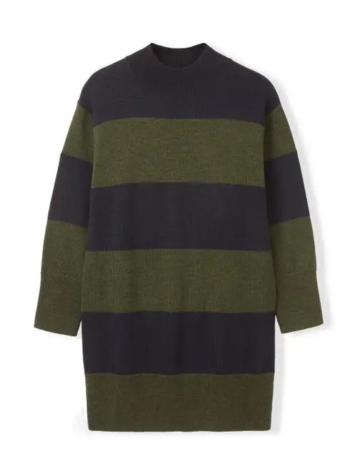 CELTIC & CO. Merino Wool Striped Sweater Dress