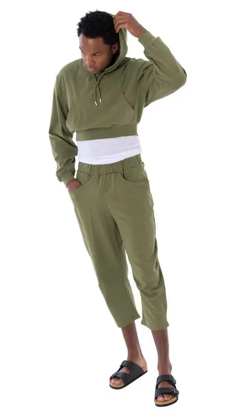 DAI MODA Tony Crop Leisure Pant - Army