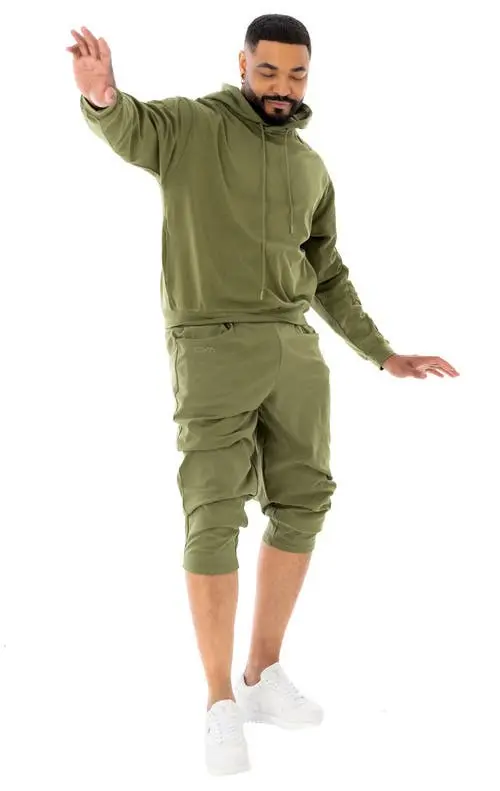 DAI MODA Tony Crop Leisure Pant - Army