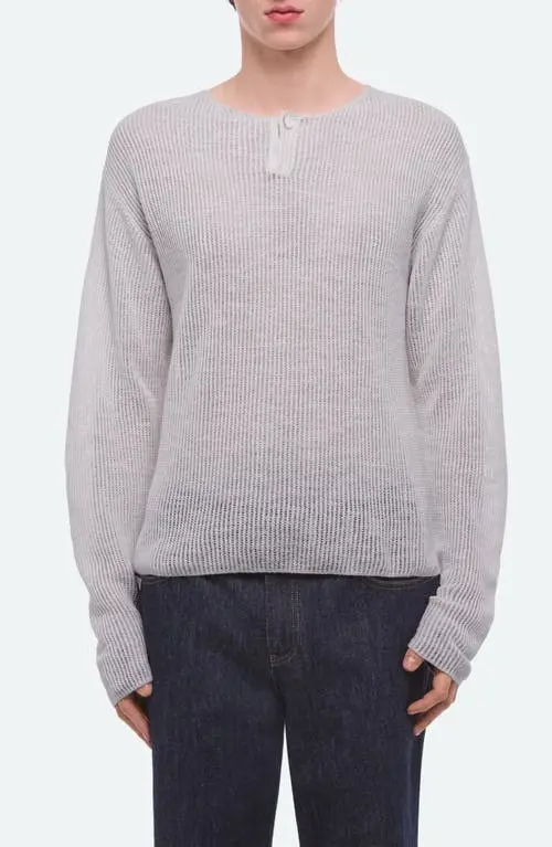 Helmut Lang Texture Henley Sweater - Cool Grey