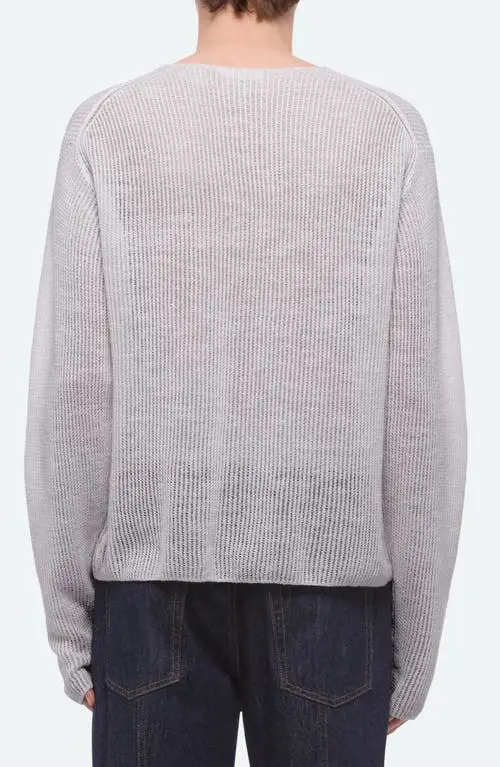 Helmut Lang Texture Henley Sweater - Cool Grey