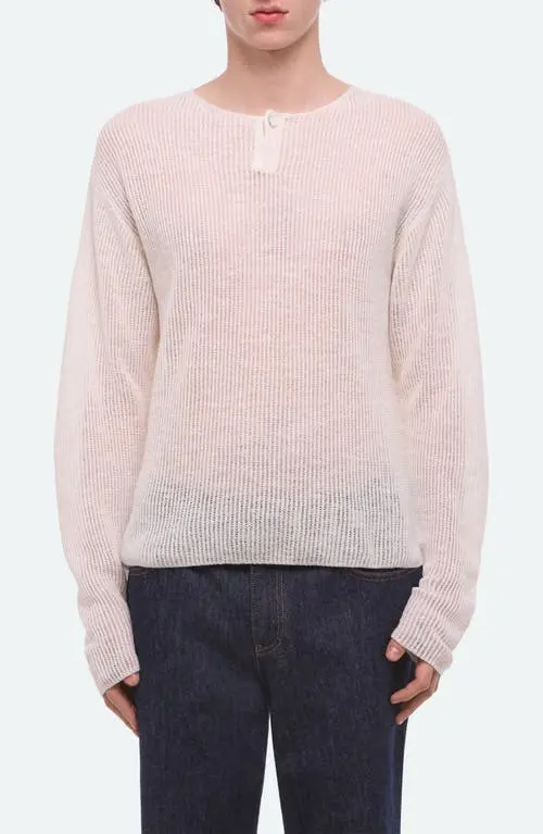 Helmut Lang Texture Henley Sweater - White