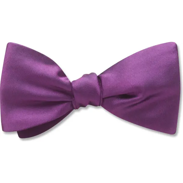 BEAU TIES OF VERMONT Somerville Plum Silk Woven Bow Tie - Self-tie