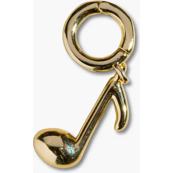 NICKEL & SUEDE Music Note Charm Polished Plated Brass - Gold
