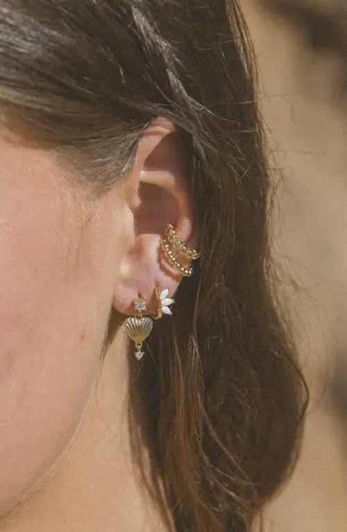 CHILD OF WILD Tides Cubic Zirconia Shell Heart Drop Earrings
