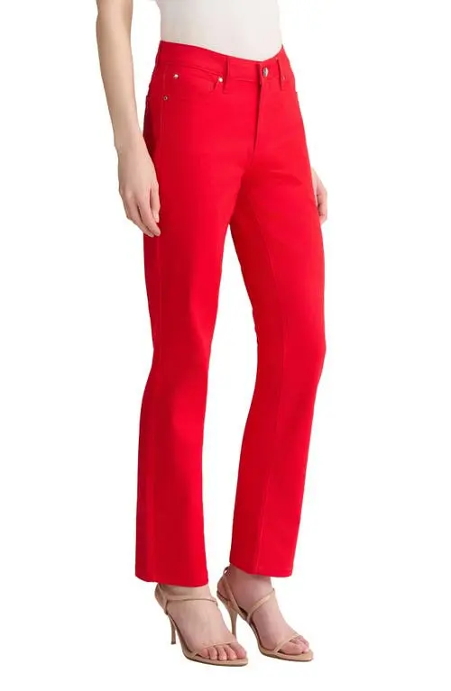 Jones New York Lexington Crop Straight Leg Pants - Rouge