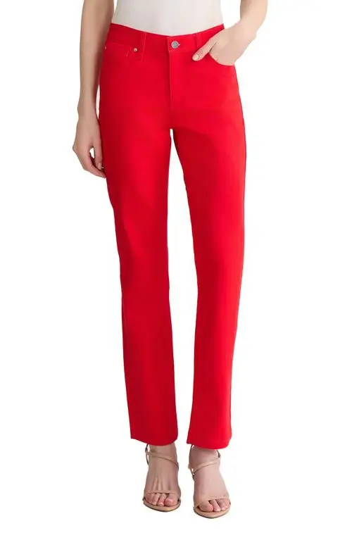 Jones New York Lexington Crop Straight Leg Pants - Rouge