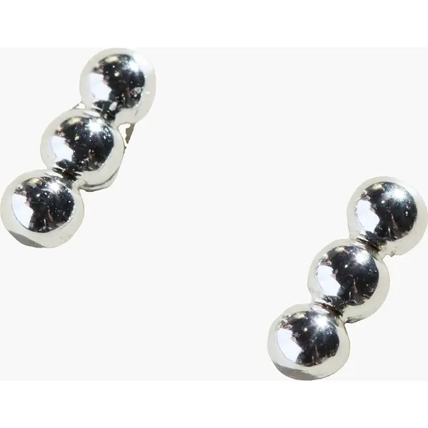 NICKEL & SUEDE Chloe Bar Stud Earrings - Silver