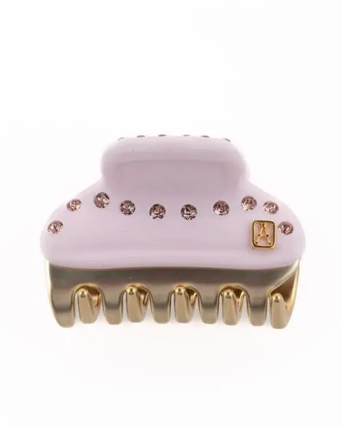 Alexandre De Paris Vendome Small Crystal Claw Clip - Pink