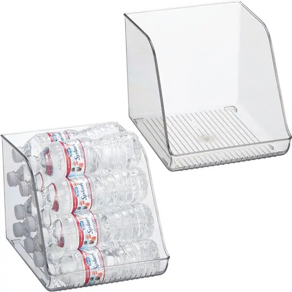 81029350 Plastic Water Bottle Organizer For Fridge & Pantry - Clear