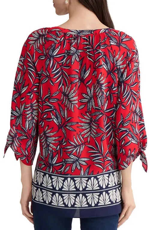 Jones New York Printed Raglan Sleeve Top