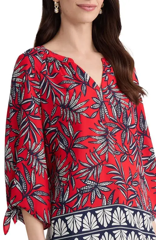 Jones New York Printed Raglan Sleeve Top