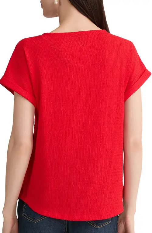 Jones New York Textured Button Detail Top