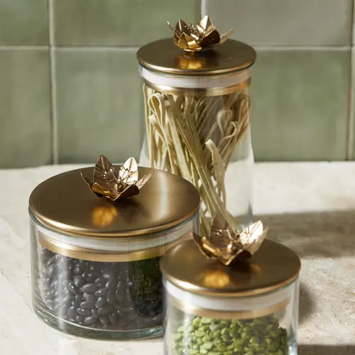 BE HOME Lily Botanical Canisterset Of 3