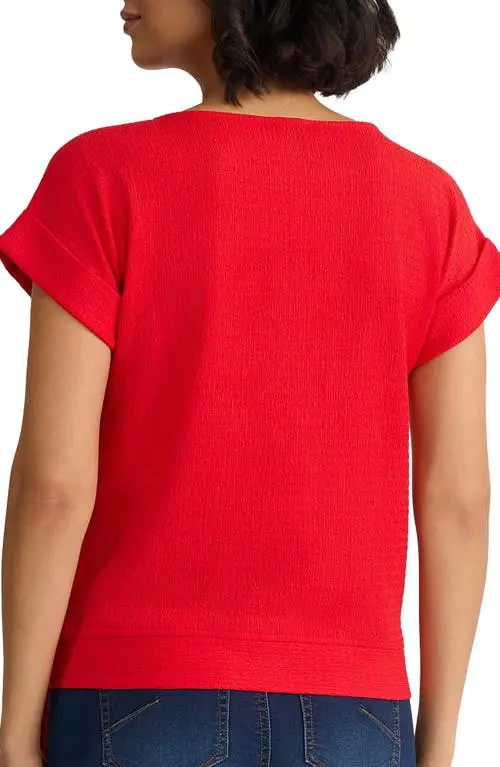 Jones New York Textured Dolman Top With Side Tie - Rouge