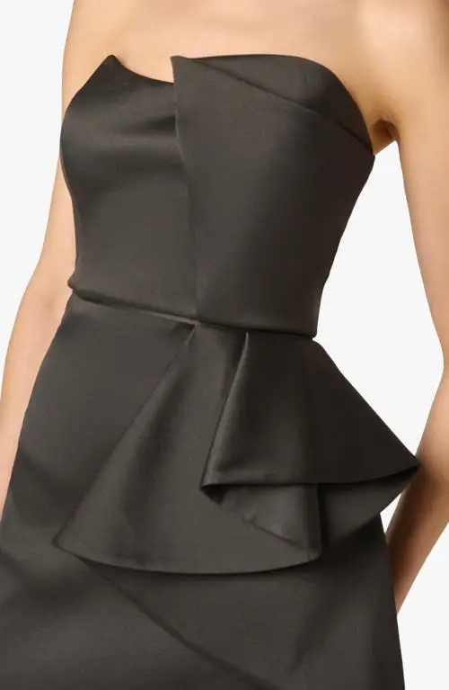 Aidan Mattox Strapless Stretch Mikado Cocktail Dress With Ruffle Detail