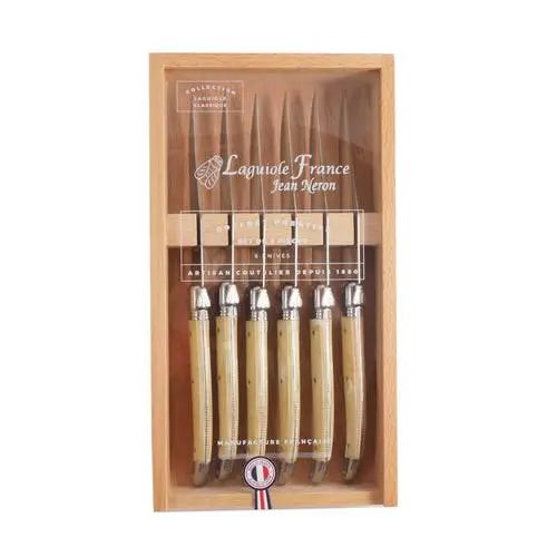 BE HOME Laguiole 6 Piece Steak Knife Set - Beige