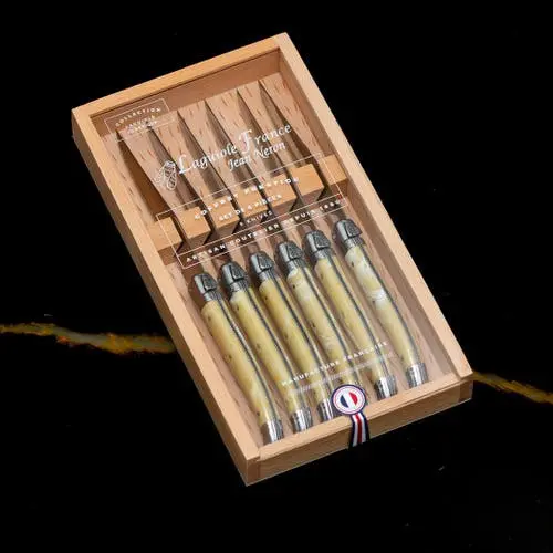 BE HOME Laguiole 6 Piece Steak Knife Set - Beige