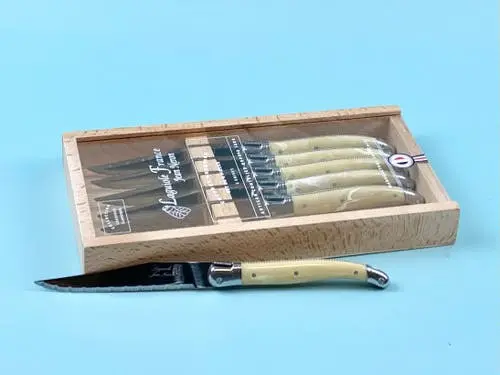 BE HOME Laguiole 6 Piece Steak Knife Set - Beige