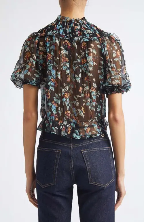 Ulla Johnson Solenne Puff Sleeve Silk Top