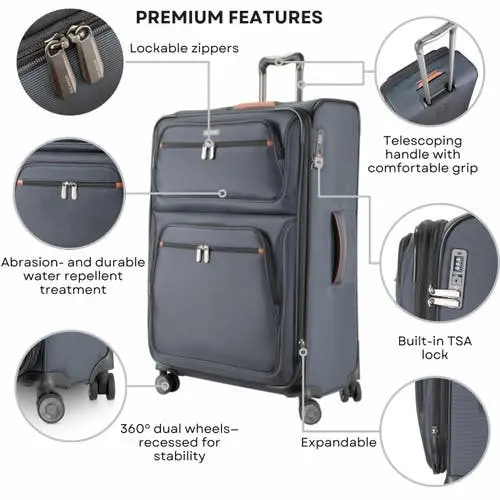 RICARDO BEVERLY HILLS Montecito 3.0 Softside Medium Check-in Suitcase - Graphite