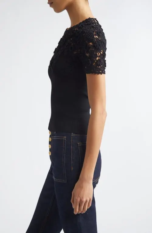 Ulla Johnson Rib Knit Crochet Top