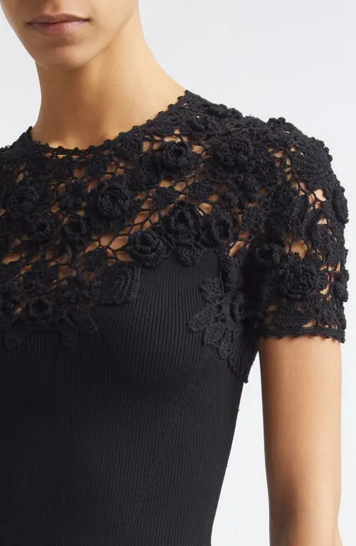 Ulla Johnson Rib Knit Crochet Top