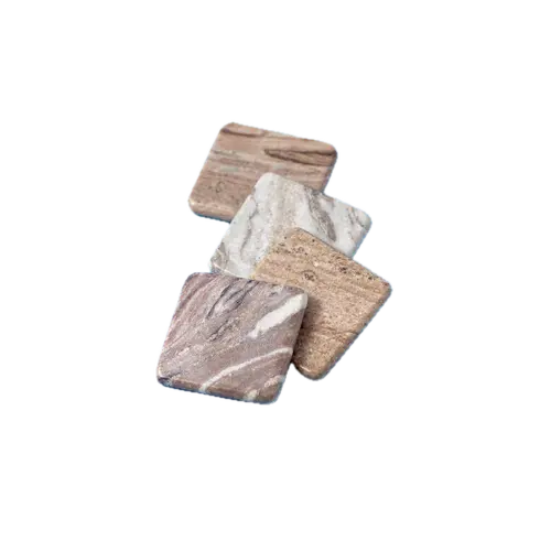 BE HOME Waterfall Square Coastersset Of 4 - Marble