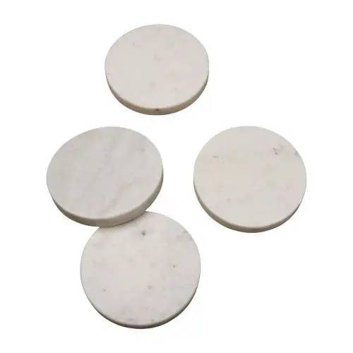 BE HOME Marble Round Coastersset Of 4 - White
