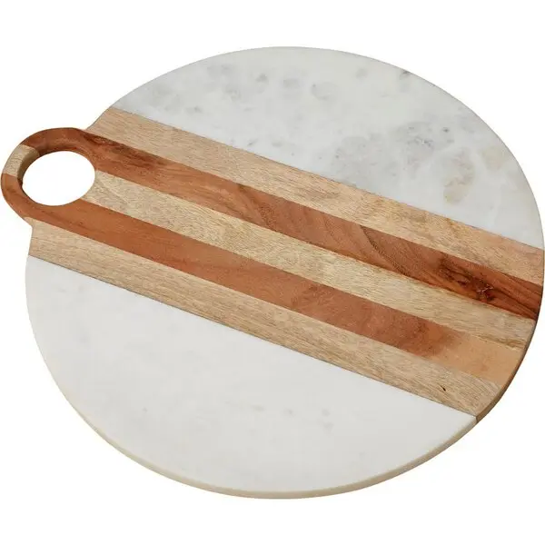 BE HOME Moa & Wood Round Board - Marble
