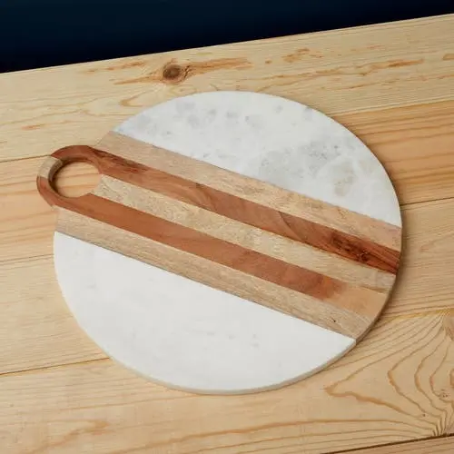 BE HOME Moa & Wood Round Board