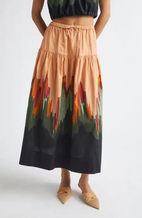 Ulla Johnson Theodora Tiered Cotton Maxi Skirt - Agate