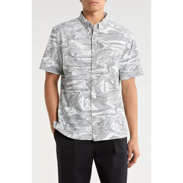 Tori Richard Sea Sketch Button-down Shirt - Light Grey