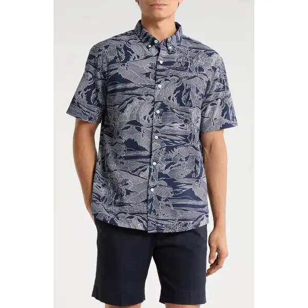 Tori Richard Sea Sketch Button-down Shirt - Navy