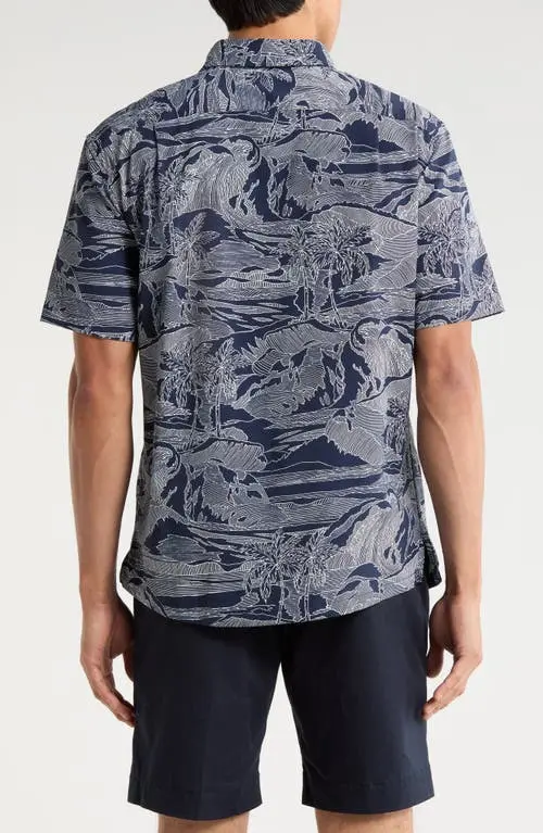 Tori Richard Sea Sketch Button-down Shirt - Navy