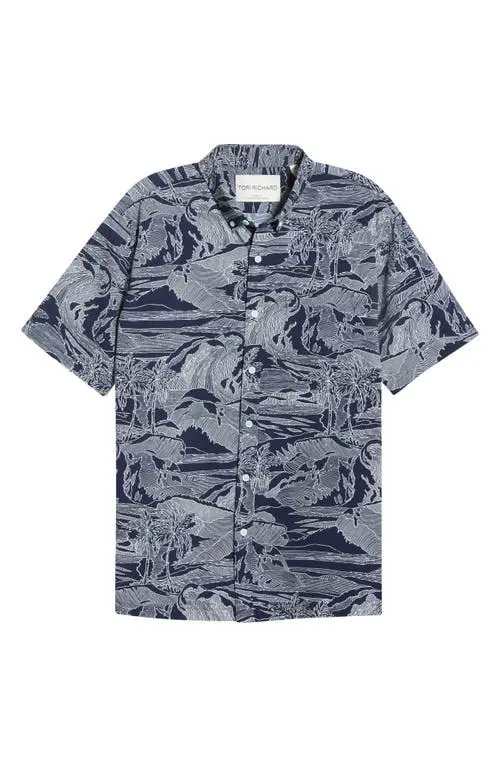 Tori Richard Sea Sketch Button-down Shirt - Navy
