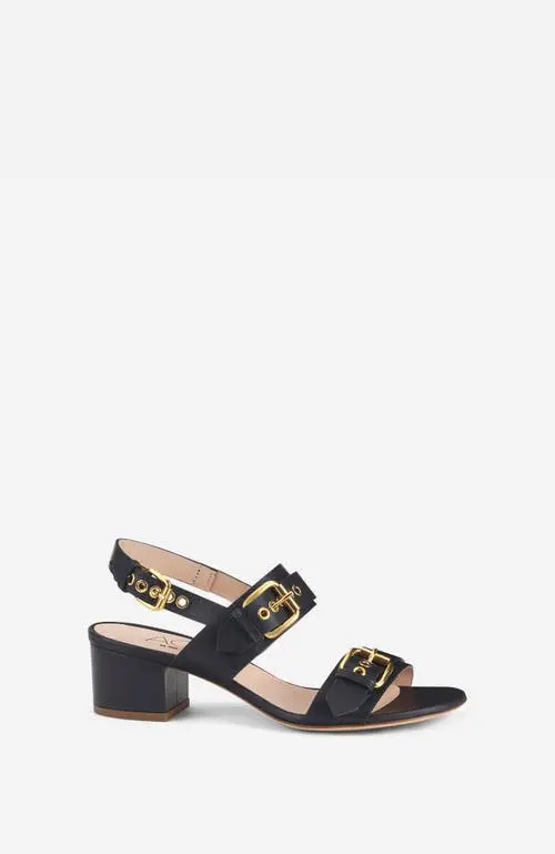 Agl Lala Straps Leather Sandals With Maxi Buckles