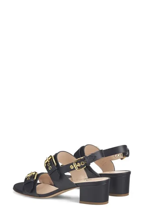 Agl Lala Straps Leather Sandals With Maxi Buckles