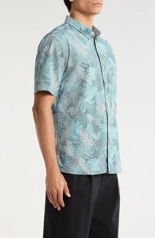 Tori Richard Aero Leaves Short Sleeve Button-down Shirt - Harbor