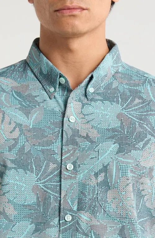 Tori Richard Aero Leaves Short Sleeve Button-down Shirt - Harbor