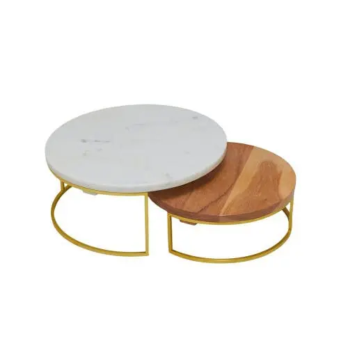 BE HOME Garnet Raised Plattersnested Set Of 2 - White